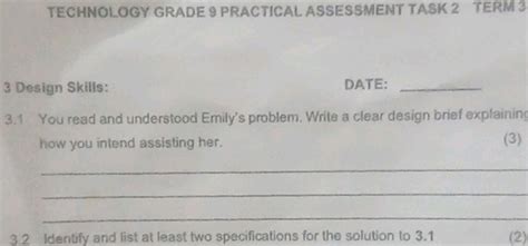 Technology Grade Practical Assessment Task Studyx