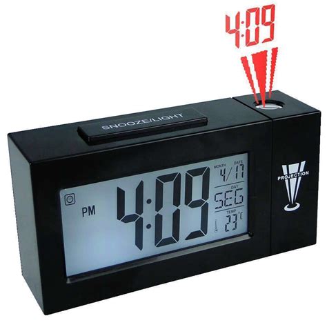 Relogio Digital Projetor De Horas Termometro Preto CBRB