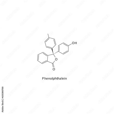 Phenolphthalein Flat Skeletal Molecular Structure Laxative Drug Used In