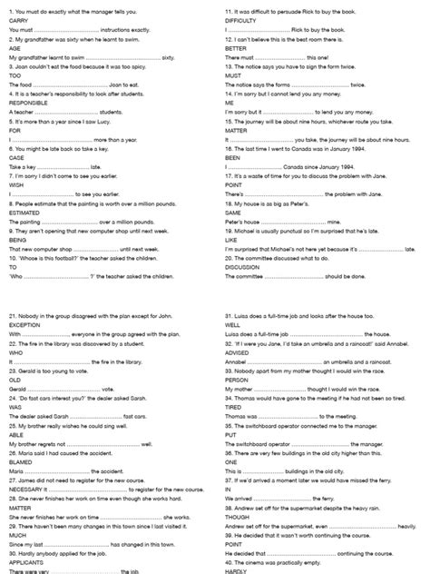 Sentence Transformation Pdf