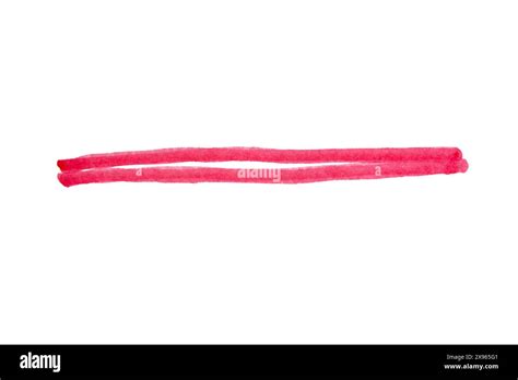 Hand Drawn Red Marker Pen Stroke On Isolated White Background Stock