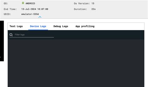 No Getting Device Logs And Debug Logs While Using Appium Dashboard