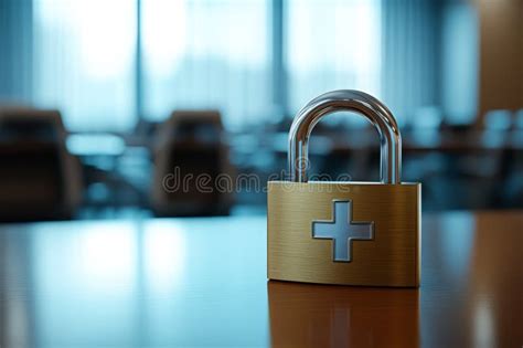 A Padlock Icon Representing Healthcare Data Security Measures Implemented In Hospitals Stock