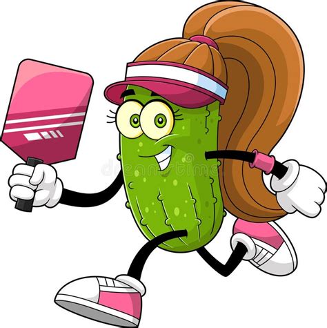 Pickle Ball Pickle Cartoon Cute Stock Illustrations 155 Pickle Ball