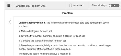 Chapter 6B Problem 20E Bookmark Show All Steps ON Chegg
