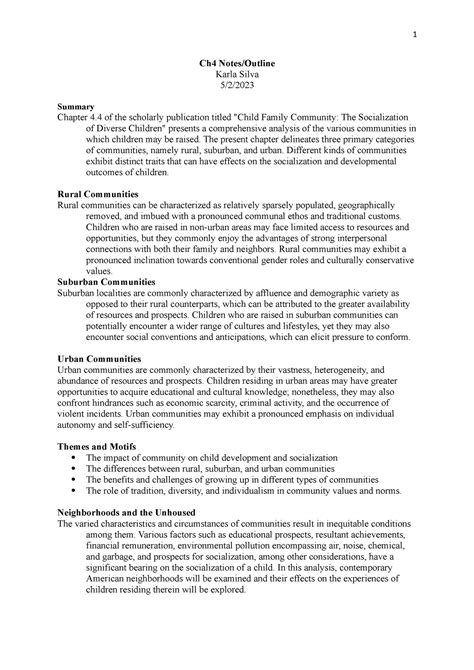 Chapter 4 Notes 1 Ch4 Notesoutline Karla Silva 52 Summary Chapter