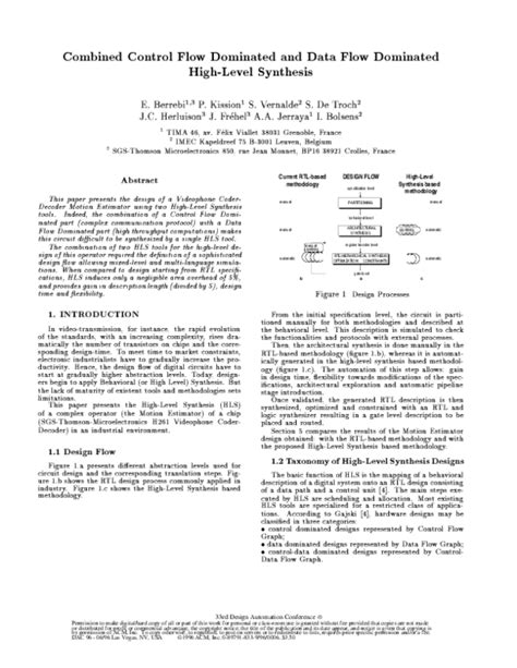 pdf combined control flow dominated and data flow dominated high level synthesis
