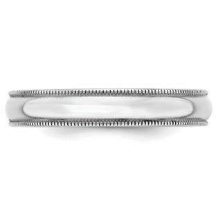 4mm Half Round Milgrain Edge Lightweight Wedding Band In 10k White Gold