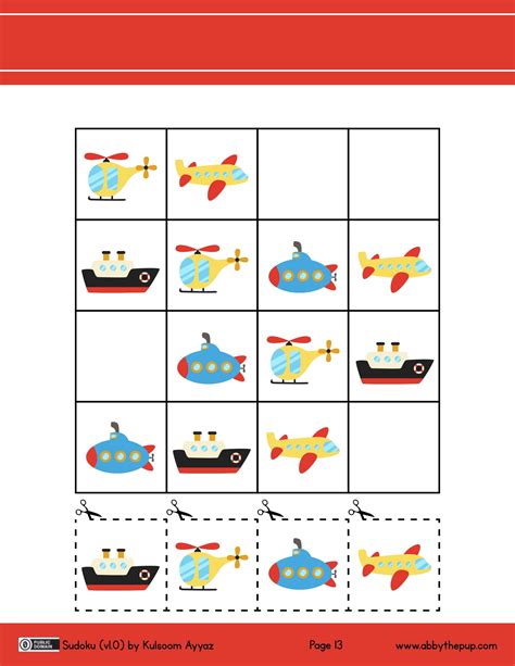 Picture Sudoku With Transportation Free Printable Puzzle Games