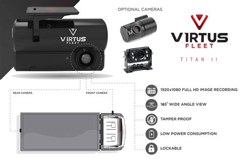 Virtus Fleet Titan Ii 2ch 1080p Dashcam Gps Internal Ir Camera