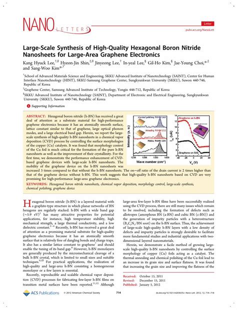 Pdf Large Scale Synthesis Of High Quality Hexagonal Boron Nitride