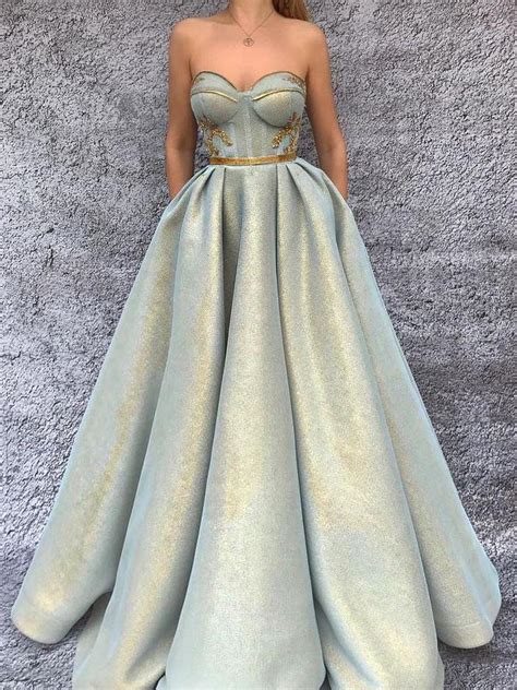 Strapless Bra Bust Long Ball Gown Prom Dressformal Occasion Dressgdc
