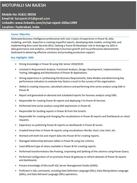 rajesh power bi resume latest pdf microsoft sql server data