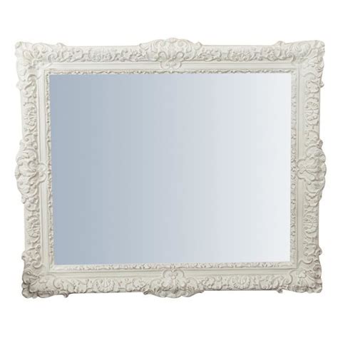 Miroir Mural Vertical Horizontal En Bois Finition Blanc Antique