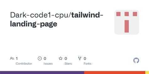 GitHub Dark Code1 Cpu Tailwind Landing Page