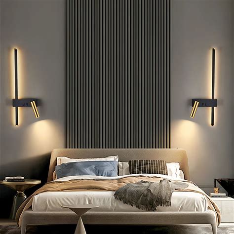 Goebel Switch Controlled Modern Black And Gold Dual Reading Wall Light