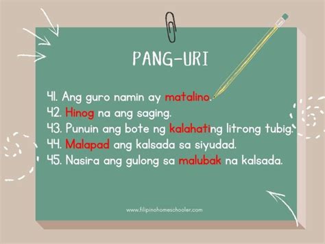 100 Halimbawa Ng Pang Uri Sa Pangungusap — The Filipino Homeschooler