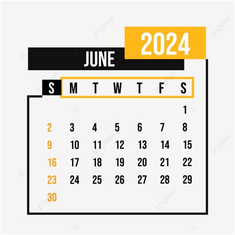 Junio 2024 Calendario Dise O Estilo Minimalista Vector Png Calendario