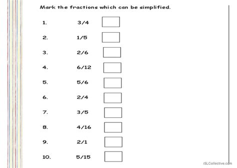 Simplifying Fractions English ESL Powerpoints