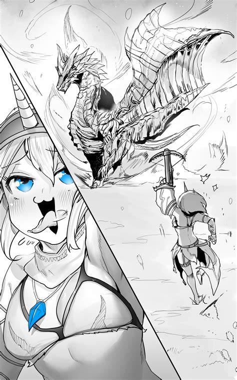Monster Hunter And Kushala Daora Monster Hunter Drawn By Niwarhythm