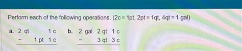 Solved Perform Each Of The Following Operations