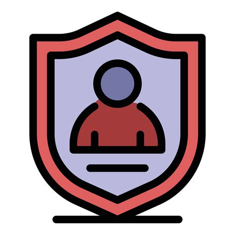 Personal Secured Shield Icon Color Outline Vector 15870207 Vector Art
