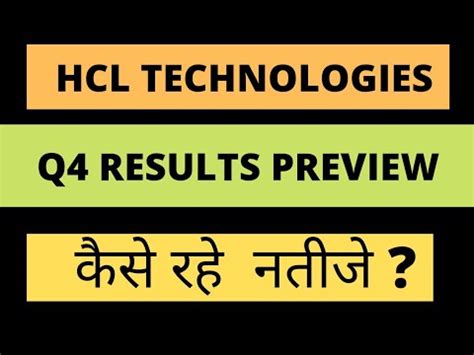 HCL TECHNOLOGIES SHARE Q4 RESULTS HCL TECHNOLOGIES SHARE NEWS TODAY