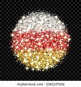 South Ossetia Flag Sparkling Badge Round Stock Vector Royalty Free