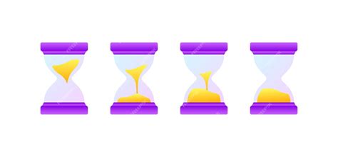 Premium Vector Hourglass Icons Flat Color Hourglass Timer Clock