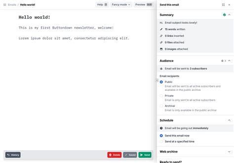 Sending Your First Email Buttondown Documentation