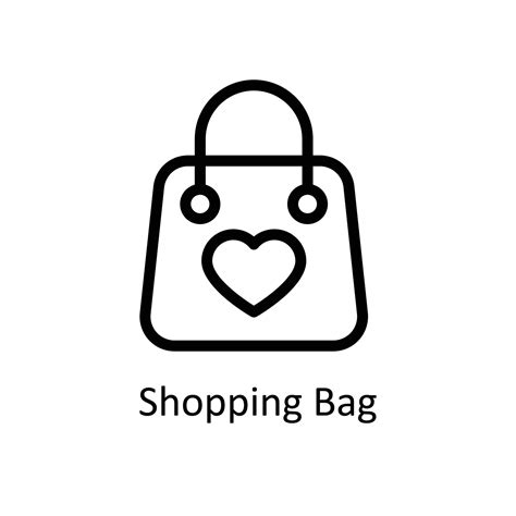 Shopping Bag Vector Outline Icons Simple Stock Illustration Stock