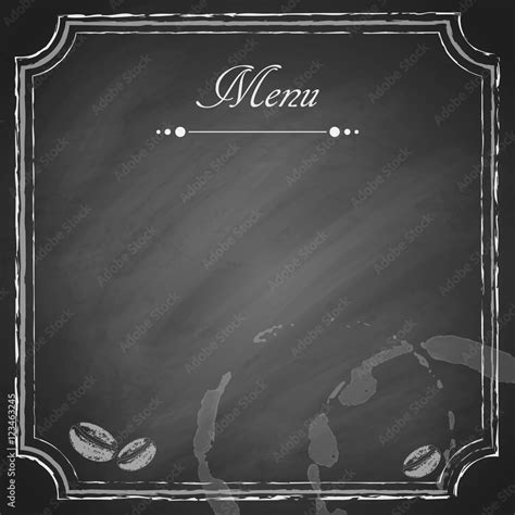Vintage Coffee Menu Board On Chalkboard Background Vector Illustration