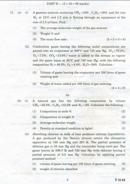 Anna Univ CH Chemical Process Calculations B Tech Chemical April May Exam Paper