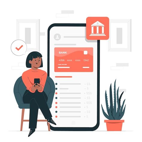 Illustration De Concept De Banque Mobile Vecteur Gratuite