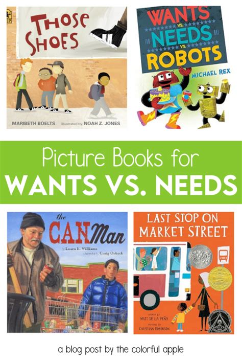 Wants Vs Needs Picture Books