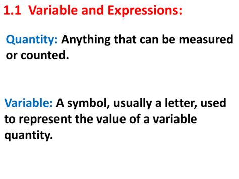 Variables And Expressions Algebra Basics