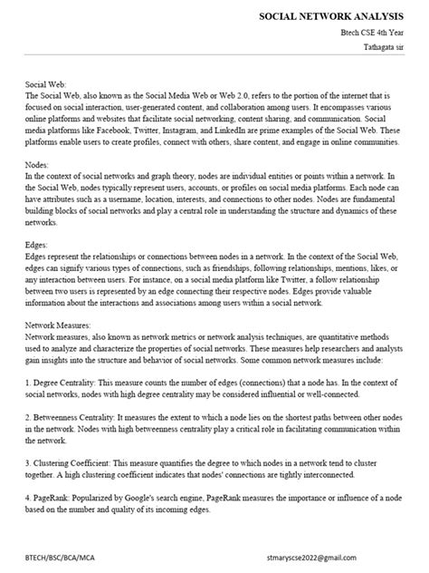 Socialnetworkanalysis Fullnote Pdf Cluster Analysis Social Network