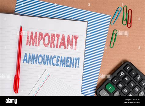 Word Writing Text Important Announcement Business Photo Showcasing
