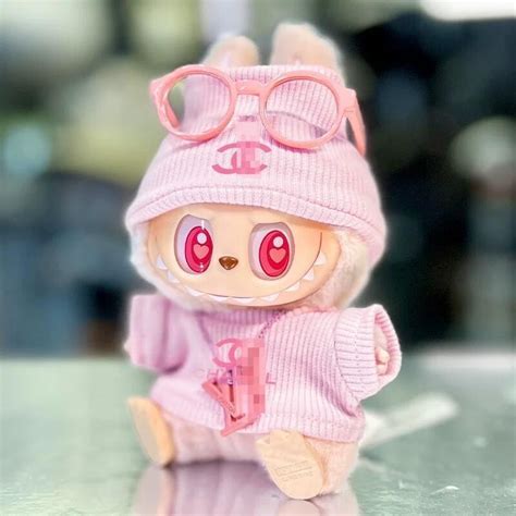 Labubu Macaron Doll Clothes Set Hat And Glasses For 17cm Labubu