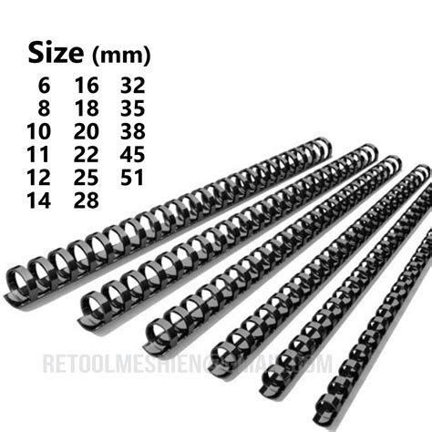 Comb Binding Ring Black Plastic Comb Various Size 681011121416