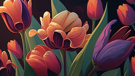 파란색 배경에 대해 3d 렌더링된 꽃병에 생생한 노란색 튤립 꽃 꽃 선물 튤립 배경 4 월 배경 일러스트 및 사진 무료