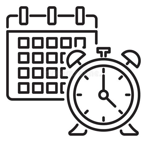 Project Management Calendar Alarm Clock Time Management Vector Icon Illustration Stock Vector