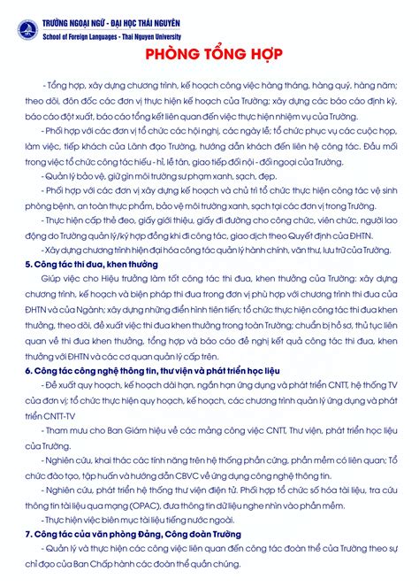 Phòng Tổng hợp Trường Ngoại Ngữ