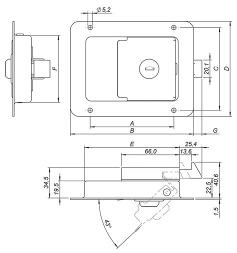 Fecho Lingueta De Embutir F121 140 Aço Carbono 1020 Acionamento Yale