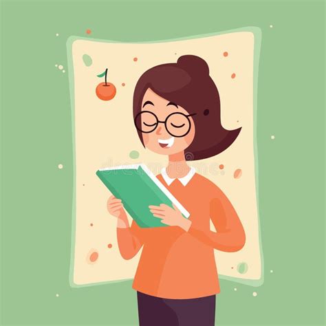 Teachers Day Teacher Woman Holding Book Stock Vector Illustration Of