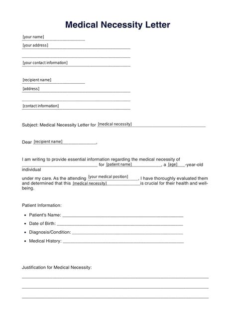 Letter Of Medical Necessity Template Ncejomunicipaldechinu