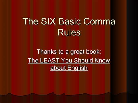 Comma Rules Powerpoint Ppt Honeymoons And Getaways Travel Type Comma Rules Powerpoint Ppt Honeymoons And Getaways Travel Type