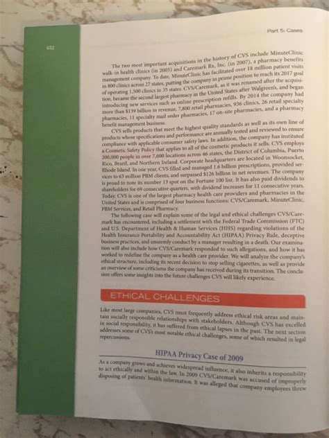 Solved 20 The Mission Of CVs Corporate Social Res CASE 2O Chegg