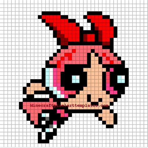 Minecraft Pixel Art Templates Blossom Powerpuff Girls Arte Píxeles