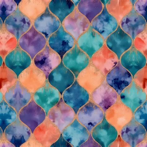 Mermaid Scale Seamless Pattern Premium AI Generated Image